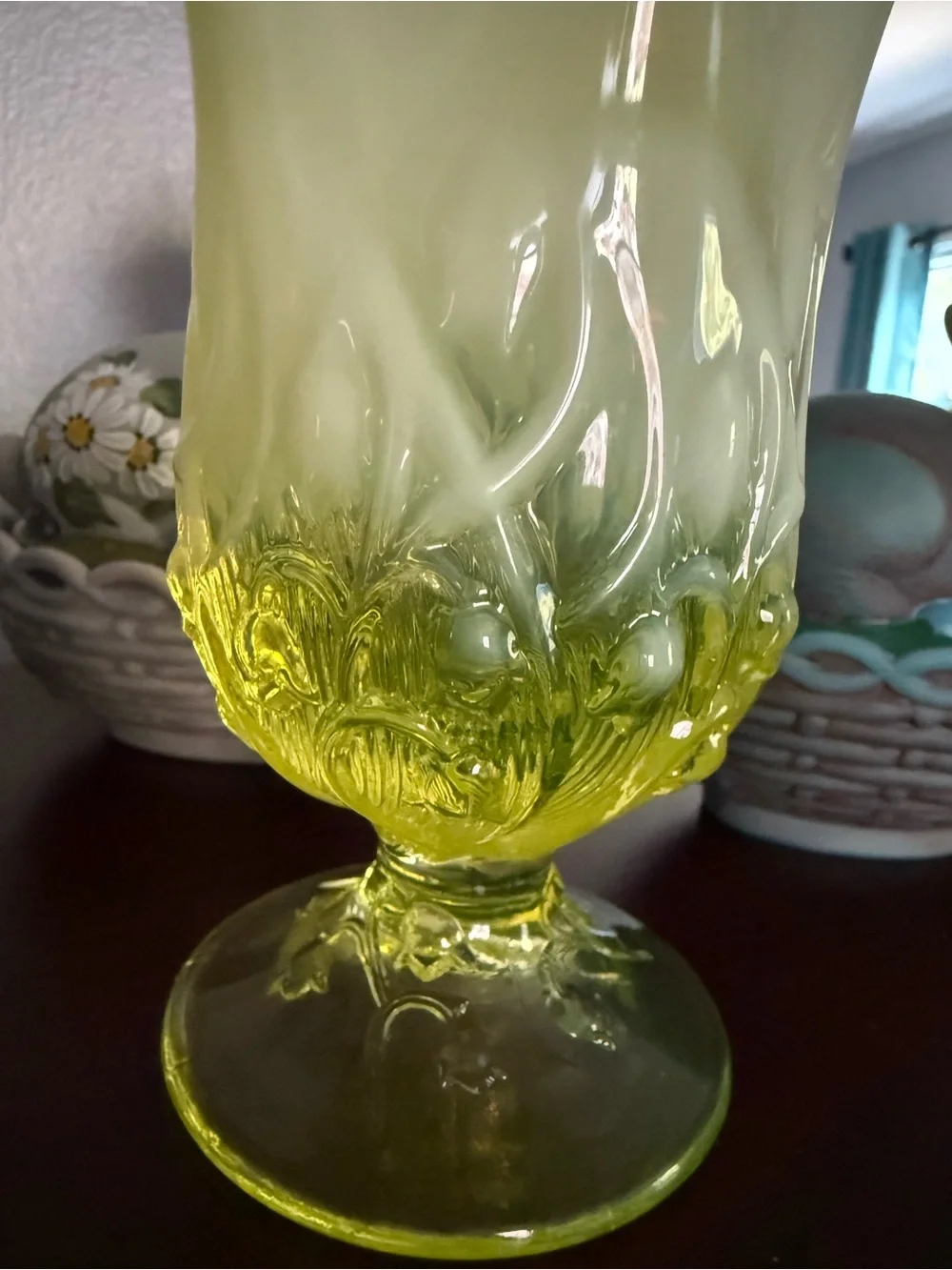 Fenton | Other | Fenton Topaz Handkerchief Lily Of The Valley Vase ...